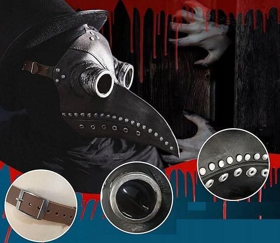 Zestaw Strój Przebranie Doktor Plagi Dżuma Peleryna Maska Halloween ...