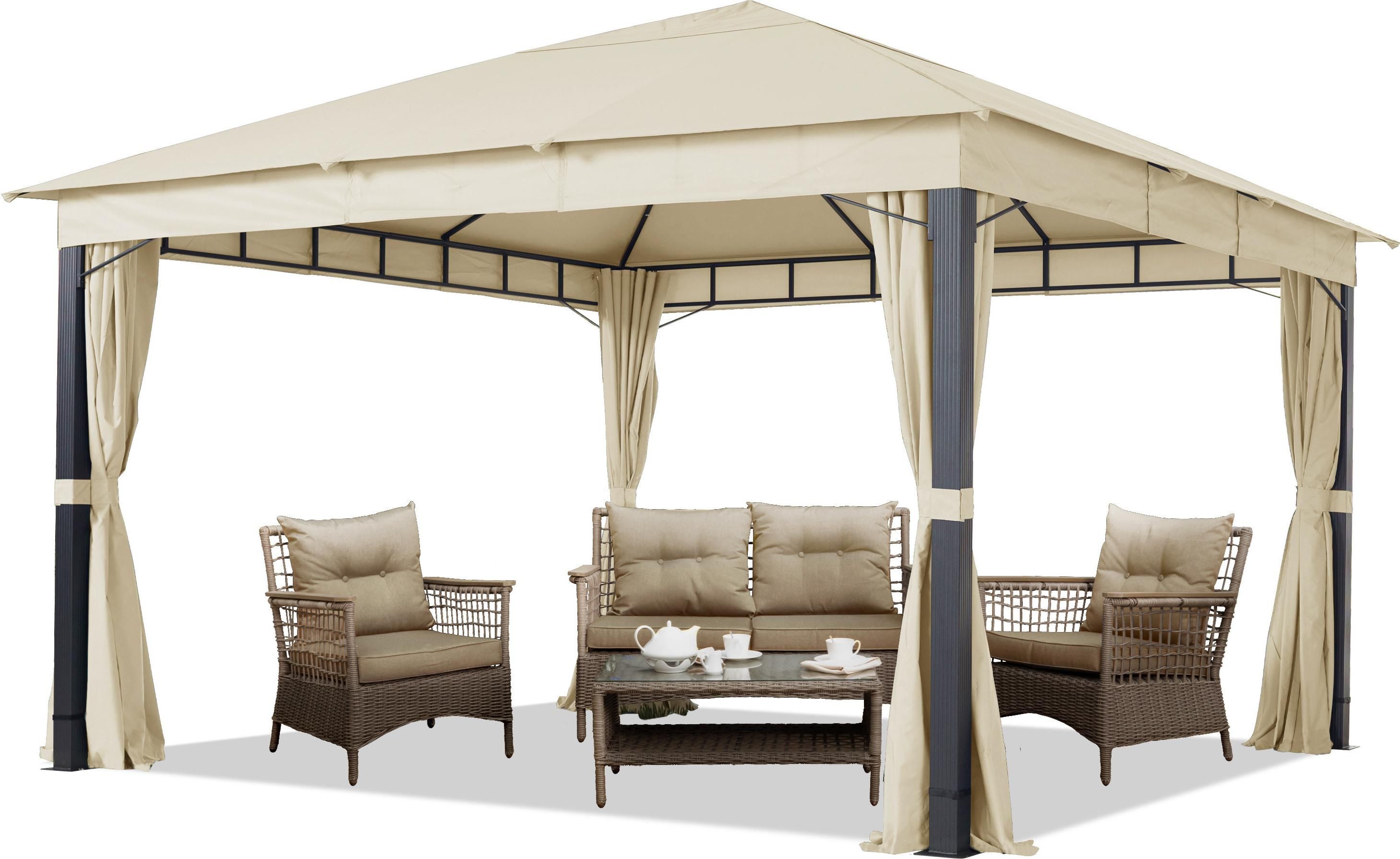 Toolport Pawilon Ogrodowy 4X4m Ok. 220 G/M² Plandeka Dachowa Z 4 Części ...