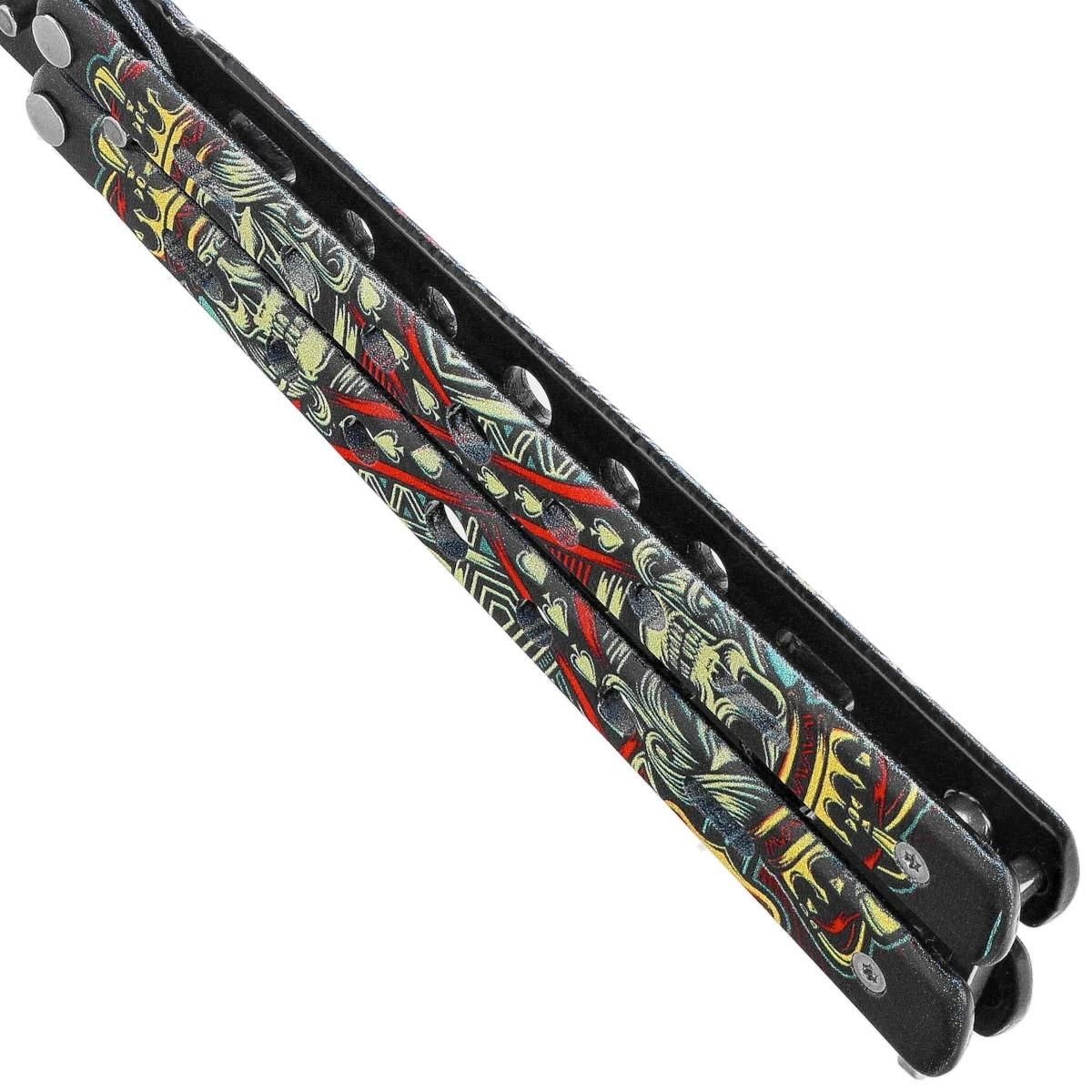 Decor Habitat Nóż Składany Motylek Third Balisong K3100 3D Poker Skull ...