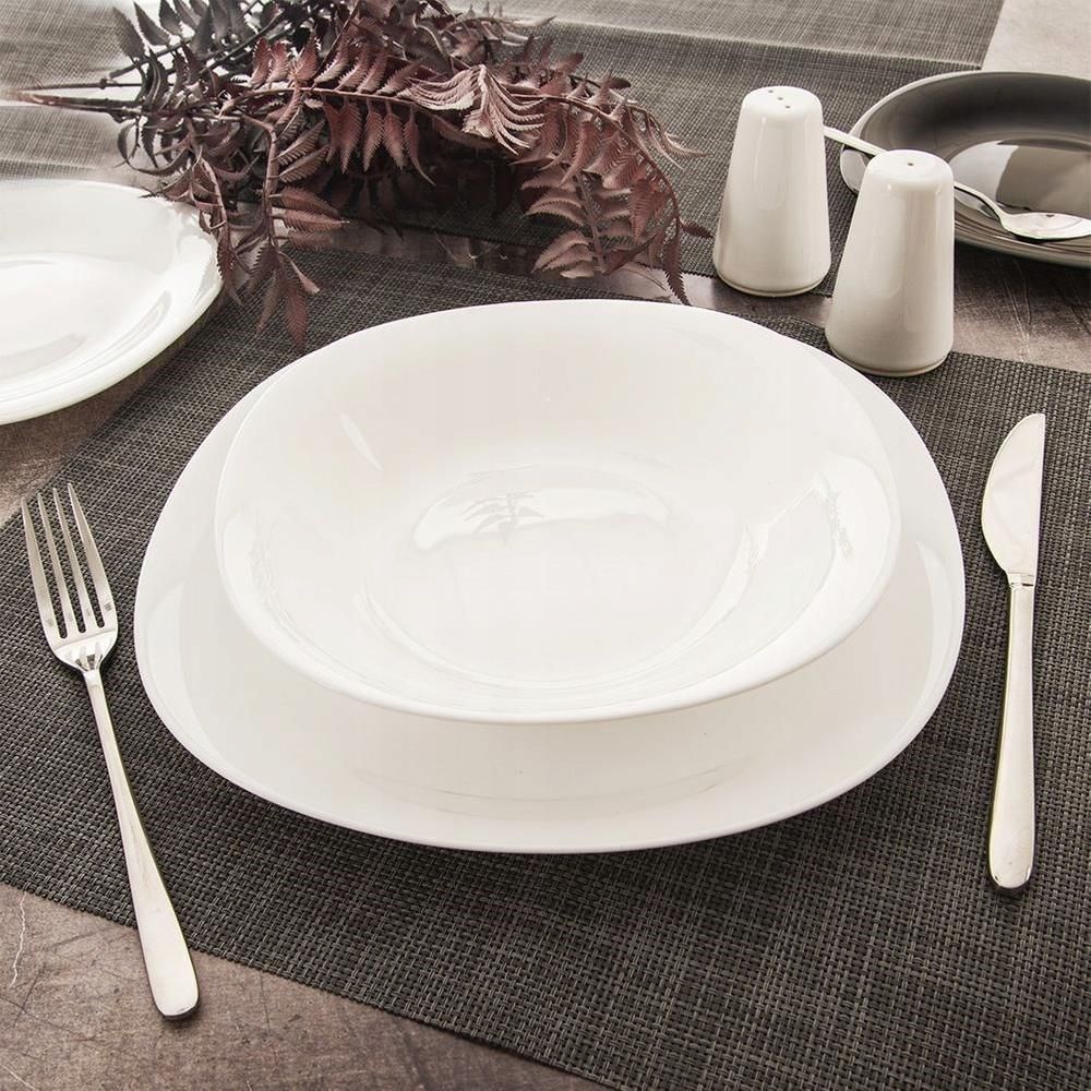 Talerz Obiadowy Płytki Płaski Duży Klasyczny Biały Luna 26,5 cm ...