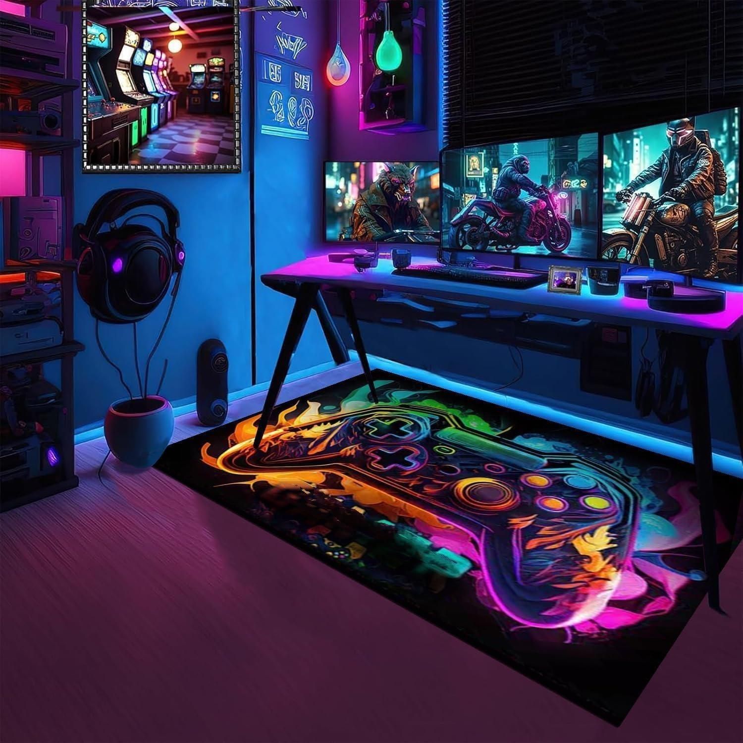 DYWAN GAMINGOWY DLA GRACZA MŁODZIEŻOWY PAD GAMER ANTYPOŚLIZGOWY ...