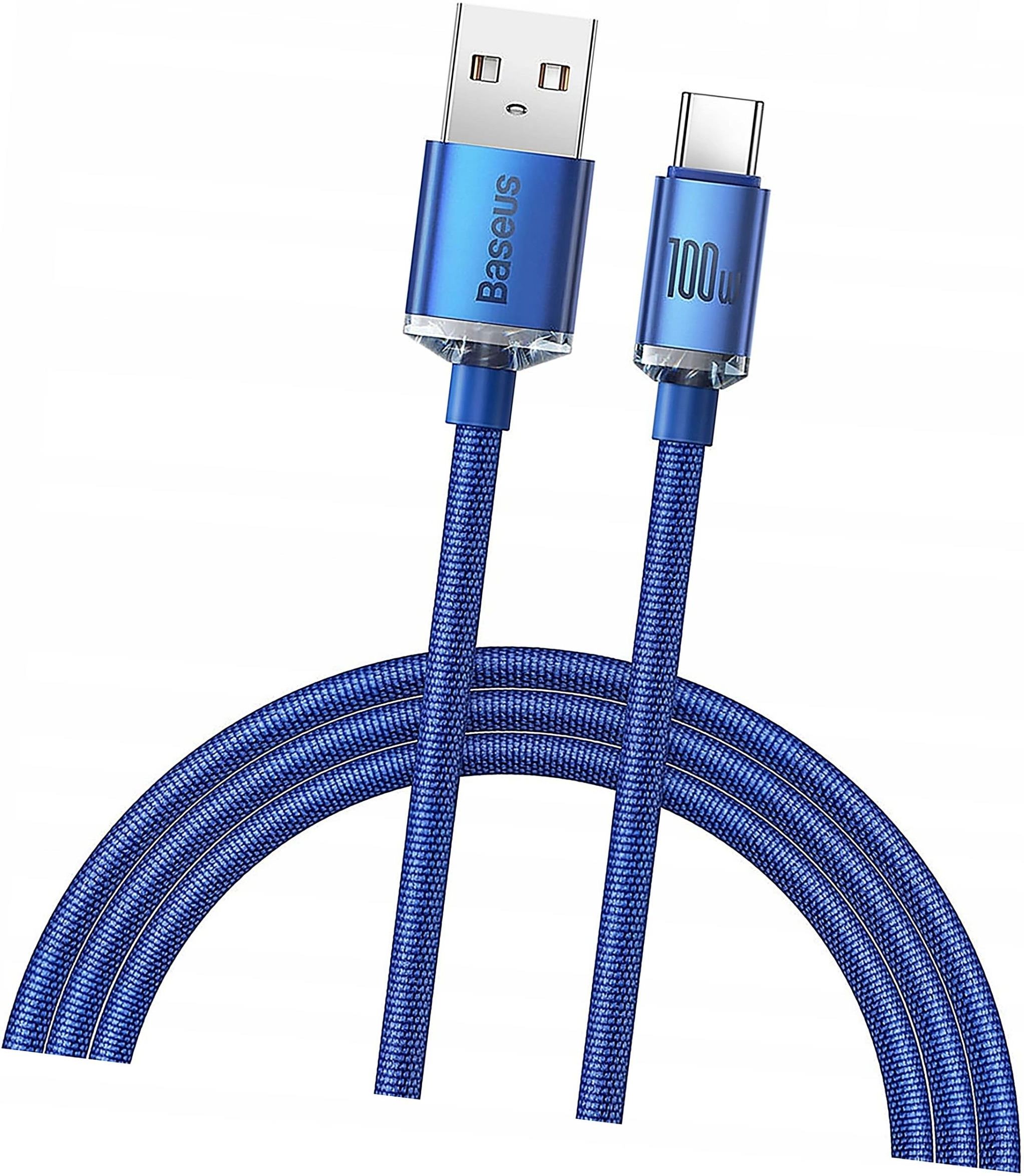 Baseus Crystal Shine Series kabel Usb Usb Typ C 100W 1,2m niebieski ...