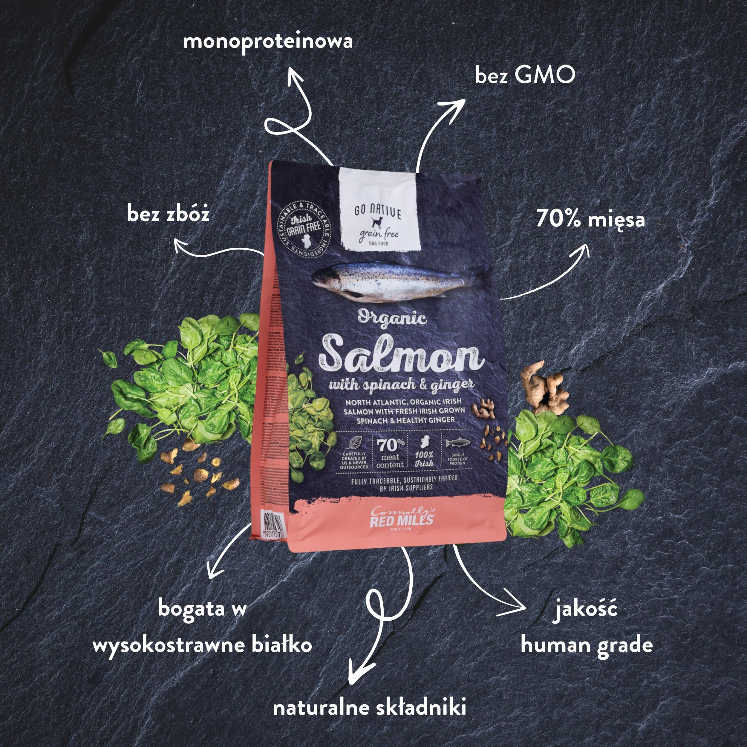 Karma Go Native Karma Sucha Łosoś Ze Szpinakiem I Imbirem 12Kg - Ceny i ...