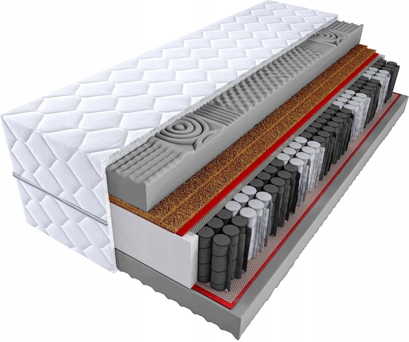 Materac Mtm Materac kieszeniowy Silver 160x200 masujący 2xKOKOS 26cm H4 ...