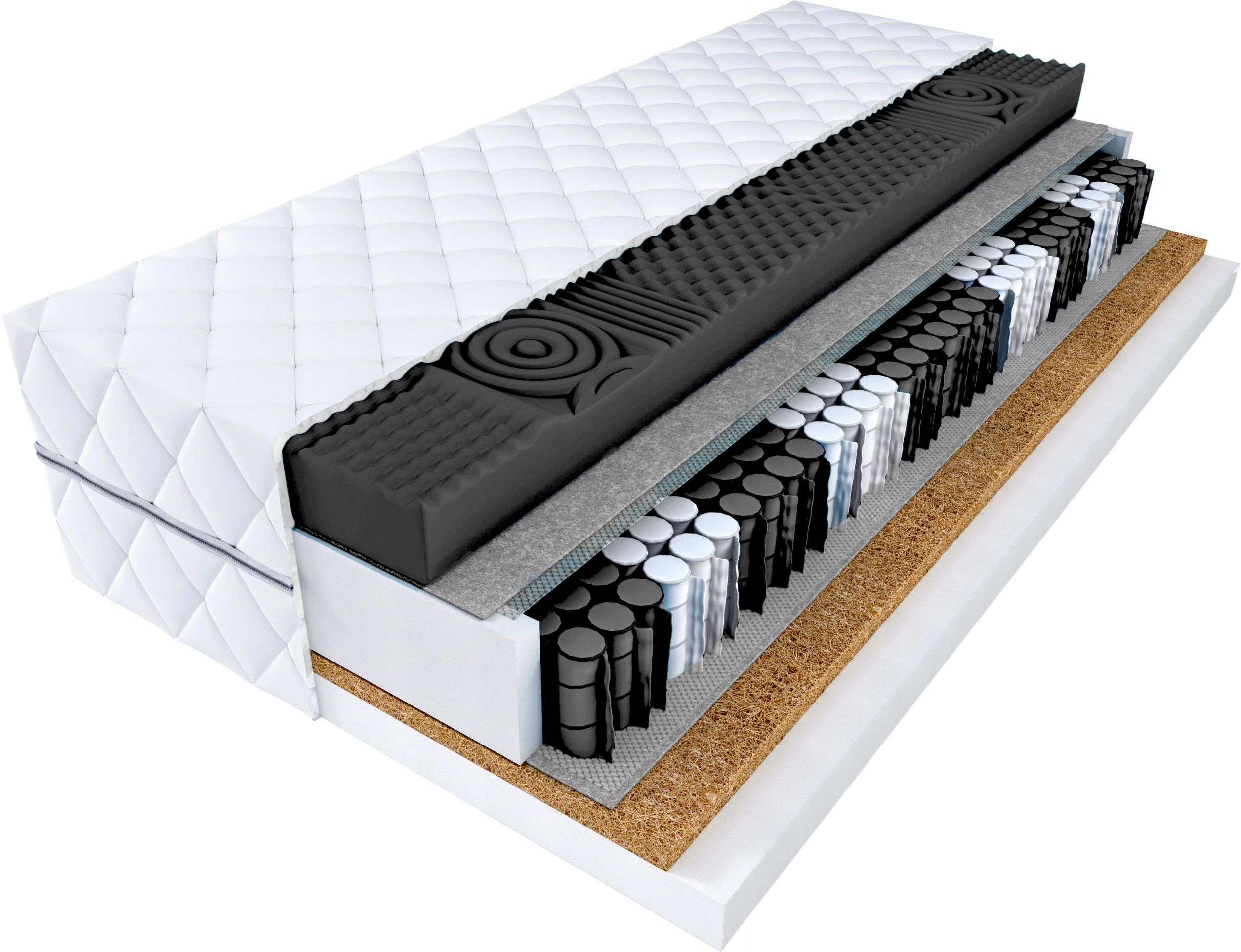 Materac Mtm Materac kieszeniowy 140x200 Kokos Masujący H3 H4 Pokrowiec ...