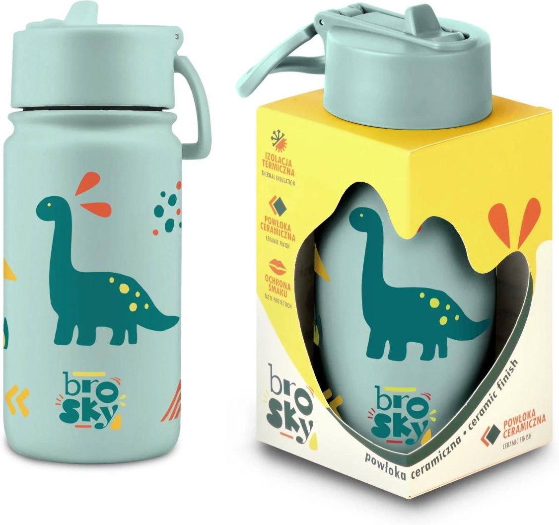 Brosky Kids Miętowa Butelka Na Wodę Dla Dzieci W Dinozaury 450Ml - Ceny ...