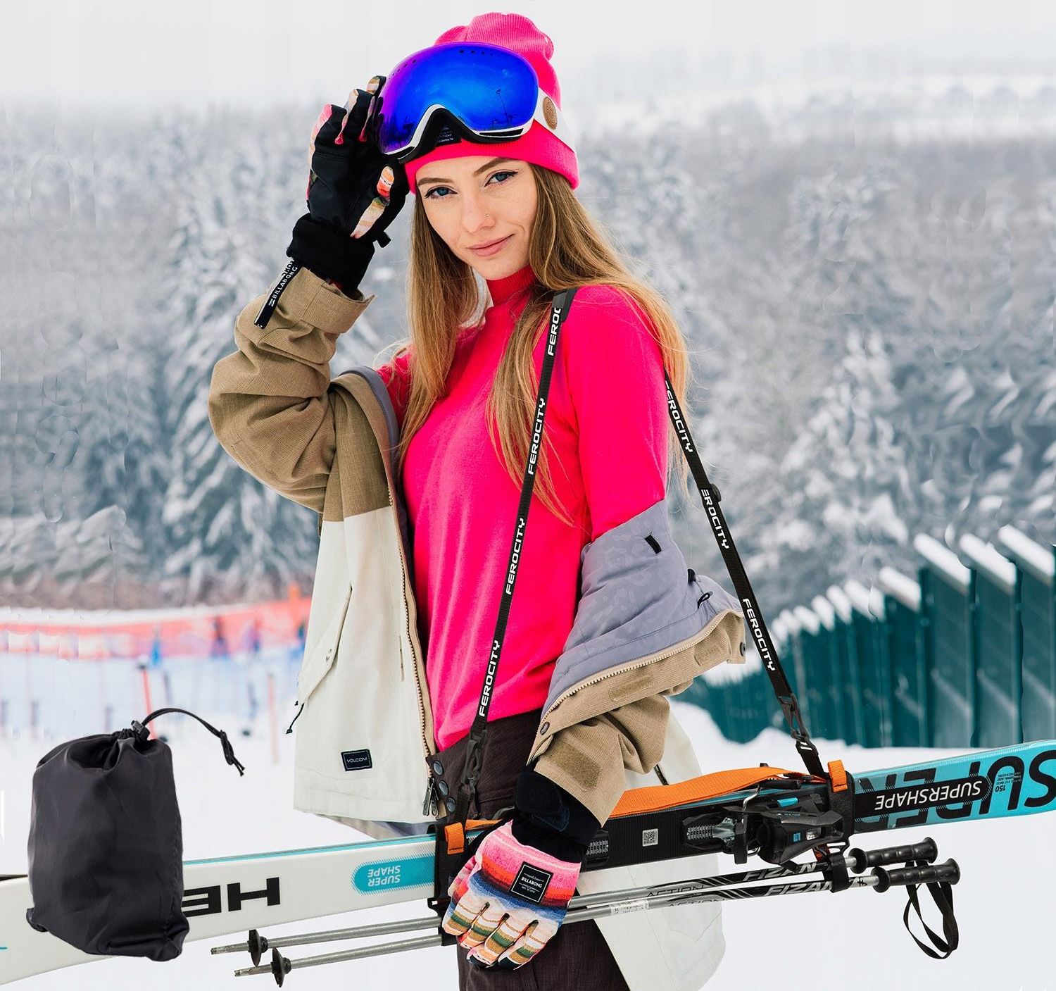 Ferocity Uchwyt Pas Do Noszenia Nart Pasek Na Rzep Narty I Kijki Ramię ...