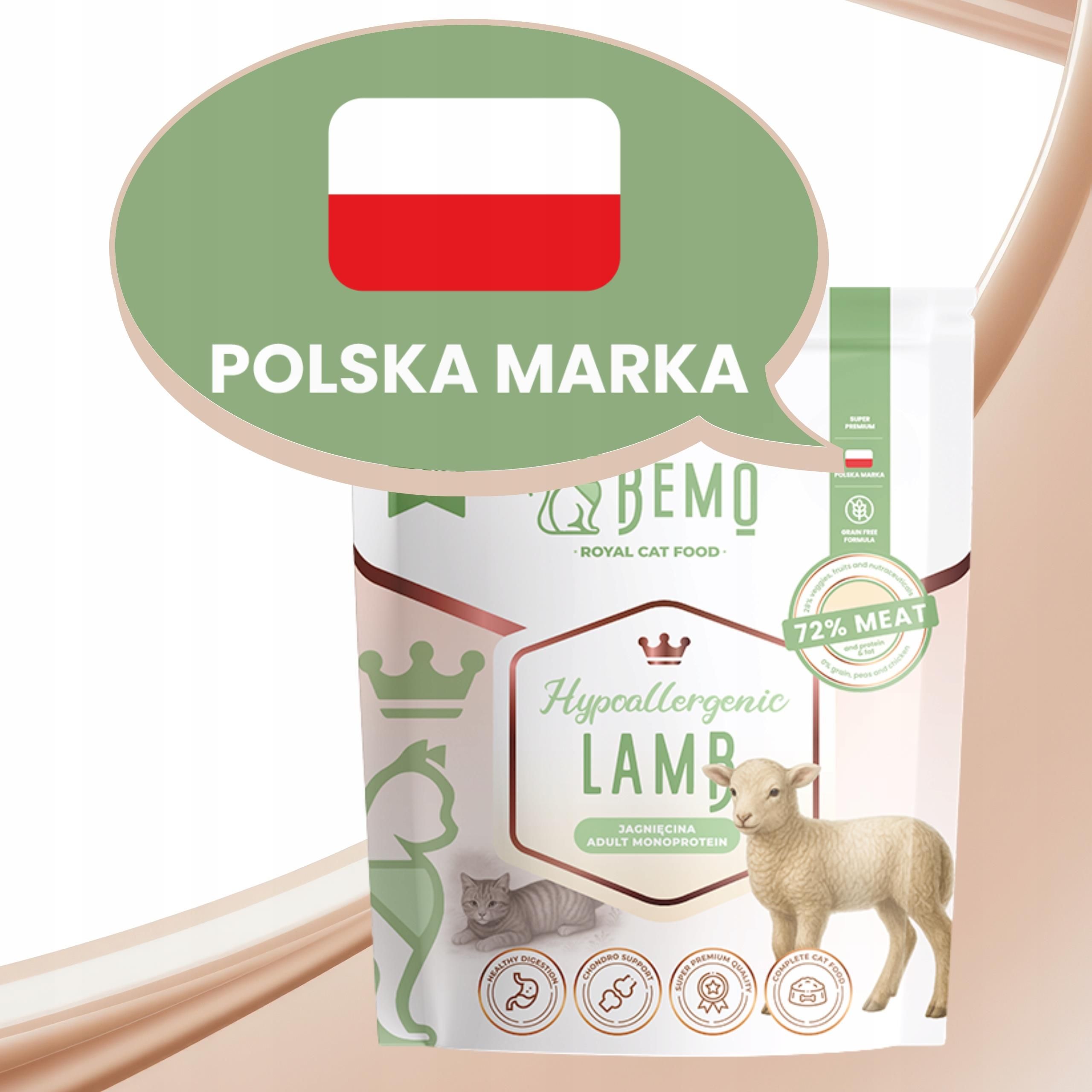 Karma Bemo Cat Hypoallergenic Karma Sucha Dla Kota Z Jagnięciną 500G ...