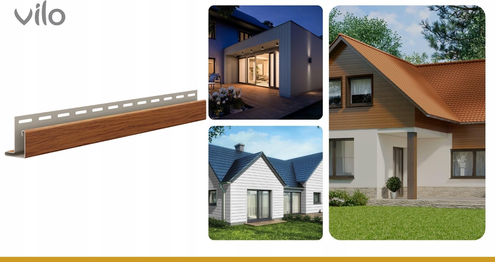 Vilo Narożnik Zewnętrzny Do Fronto Do Sidingu Svp-12,5 Mini Złoty Dąb ...