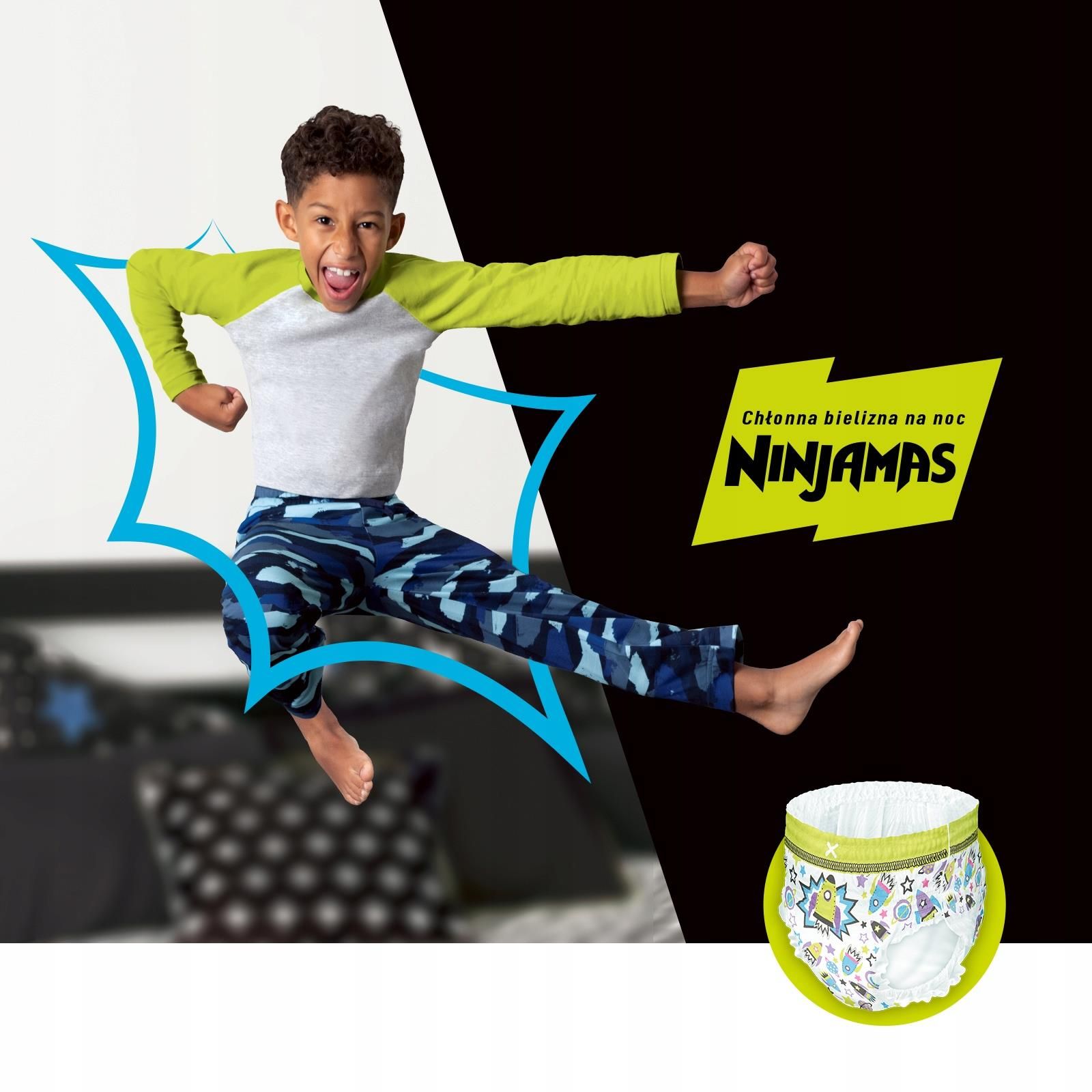 Pampers 2X Ninjamas Statki Kosmiczne Bielizna Na Noc 8-12 Lat 27-43Kg ...