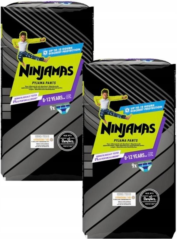 Pampers 2X Ninjamas Statki Kosmiczne Bielizna Na Noc 8-12 Lat 27-43Kg ...