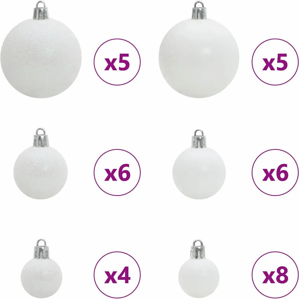 VidaXL Zestaw Bombek Choinkowych 61el. Biały Z Tworzywa Sztucznego (42018831) - Opinie i ...