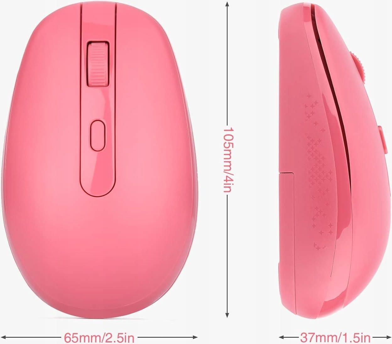 Mysz Bezprzewodowa mysz komputerowa Rii RM700 2.4G różowa (2149 ...