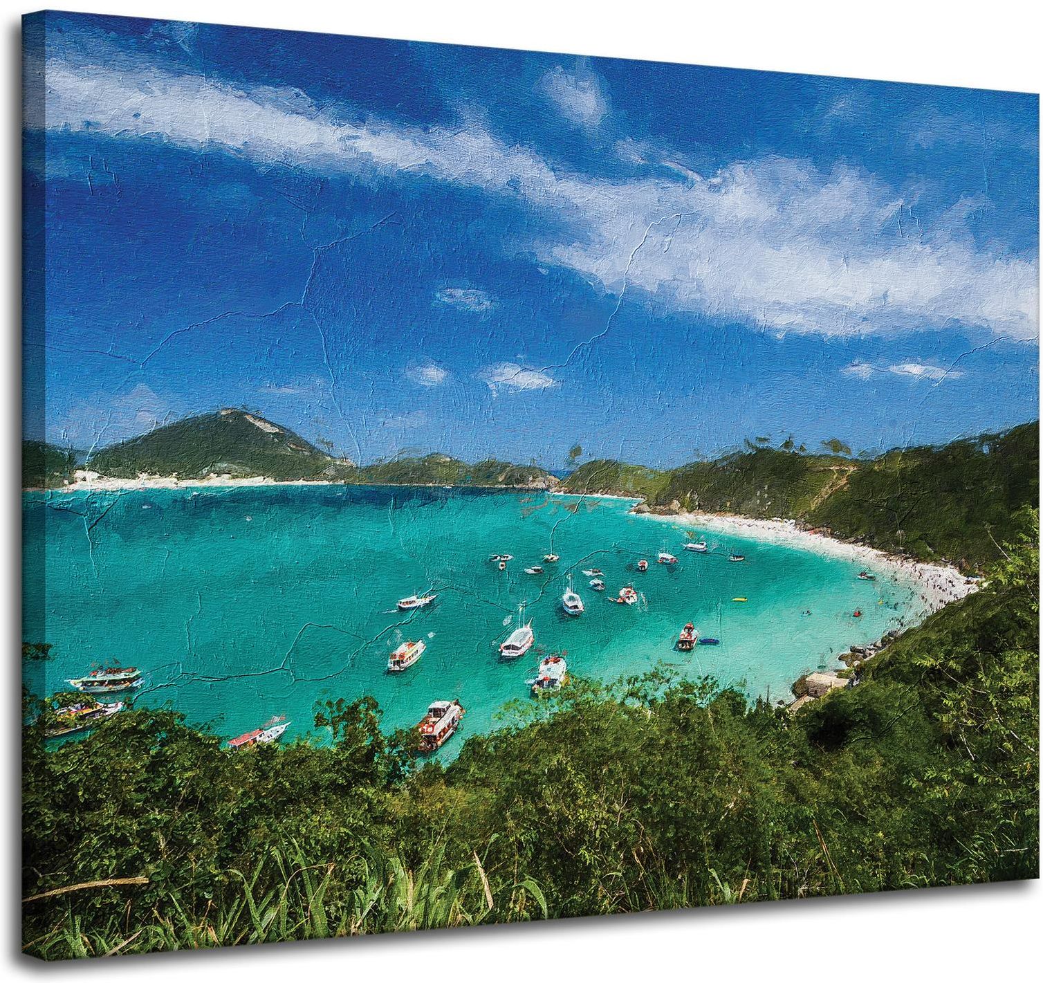 Mpink Obraz Na Płótnie Lato Góry Jezioro Łódki Słońce 100X80Cm - Opinie ...