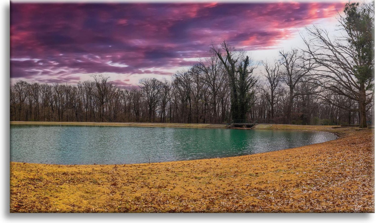 Mpink Obraz Na Płótnie Fioletowe Niebo Staw Drzewa Jesień 90X60Cm - Opinie i atrakcyjne ceny na ...