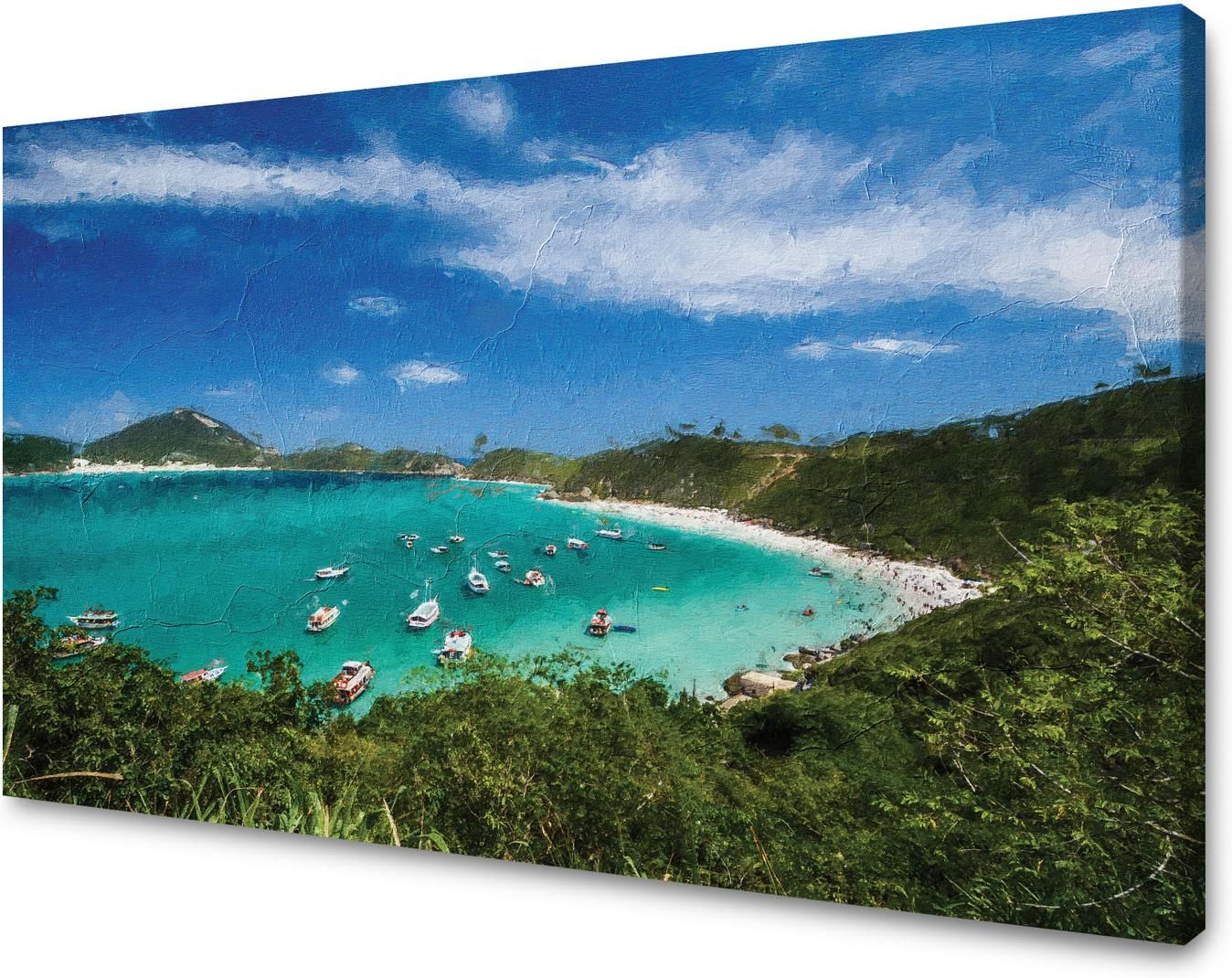 Mpink Obraz Na Płótnie Lato Góry Jezioro Łódki Słońce 90X60Cm - Opinie ...