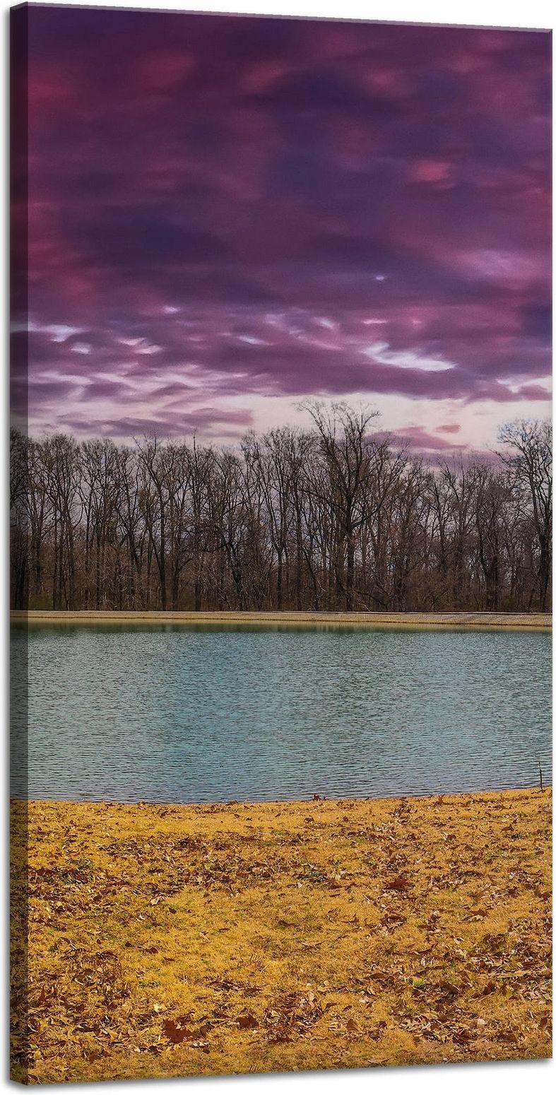 Mpink Obraz Na Płótnie Fioletowe Niebo Staw Drzewa Jesień 40X80Cm - Opinie i atrakcyjne ceny na ...
