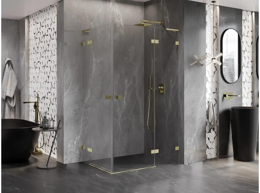 Kabina prysznicowa Mexen Lunar L Duo 115x105 Złota Szczotkowana 834L-115P-105L-55-00 - Opinie i ...