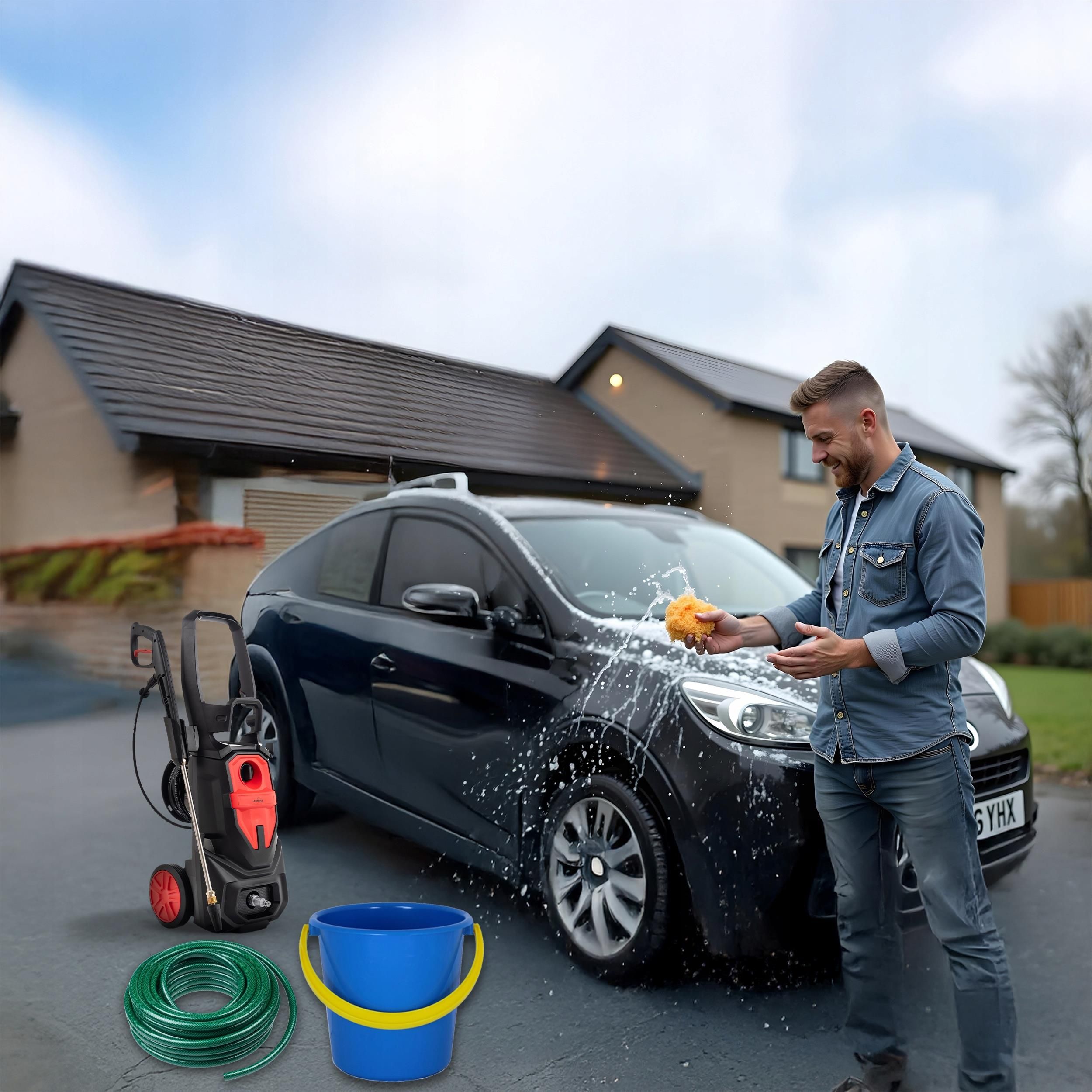 Myjka ciśnieniowa Lehmann Myjka Ciśnieniowa 350Bar Mosiężna Pompa 3000W Indukcja Potężna Zwijacz ...