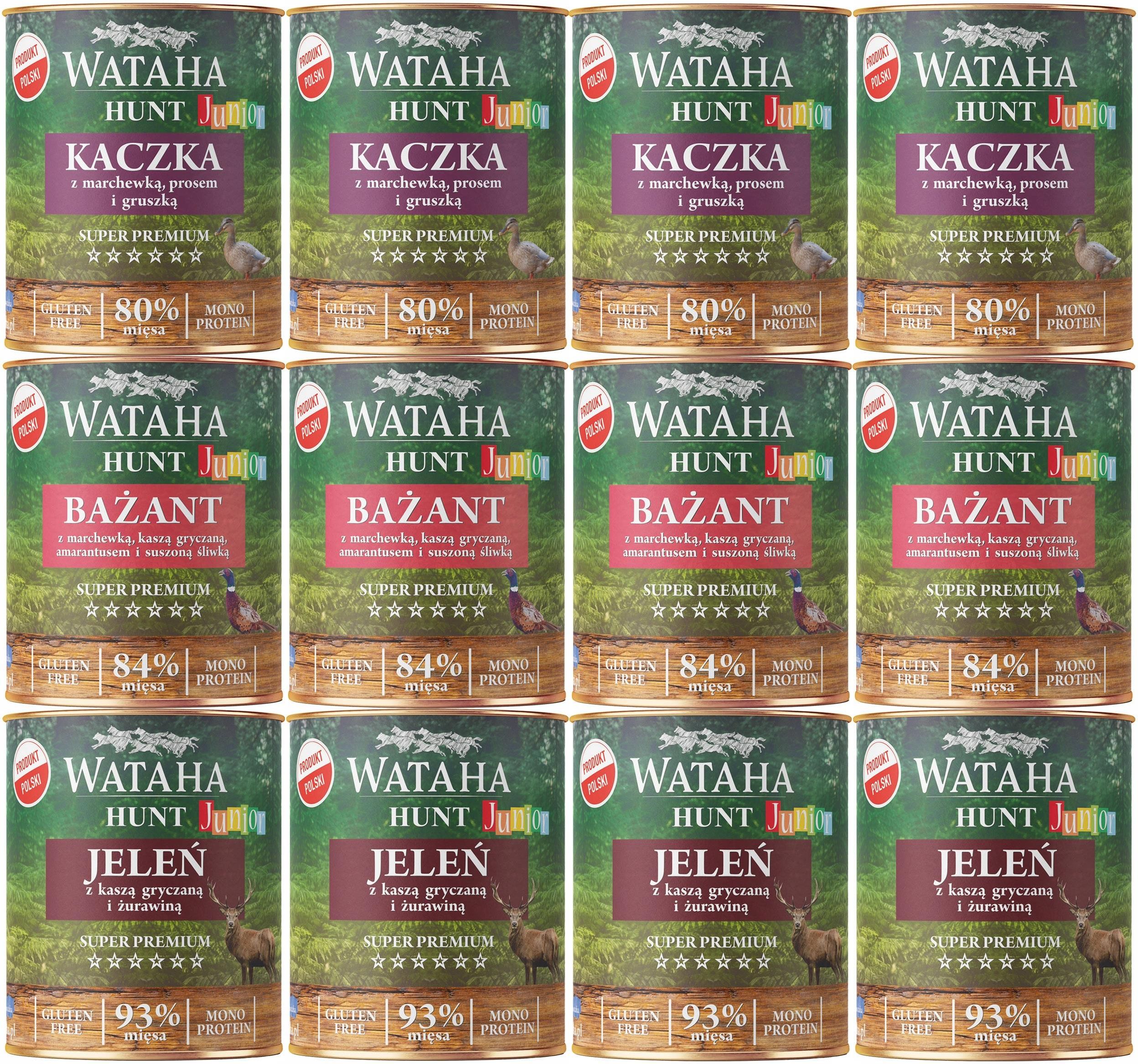 Karma Wataha Hunt Junior Karma Mokra Dla Szczeniąt Mix Smaków 12X800G ...