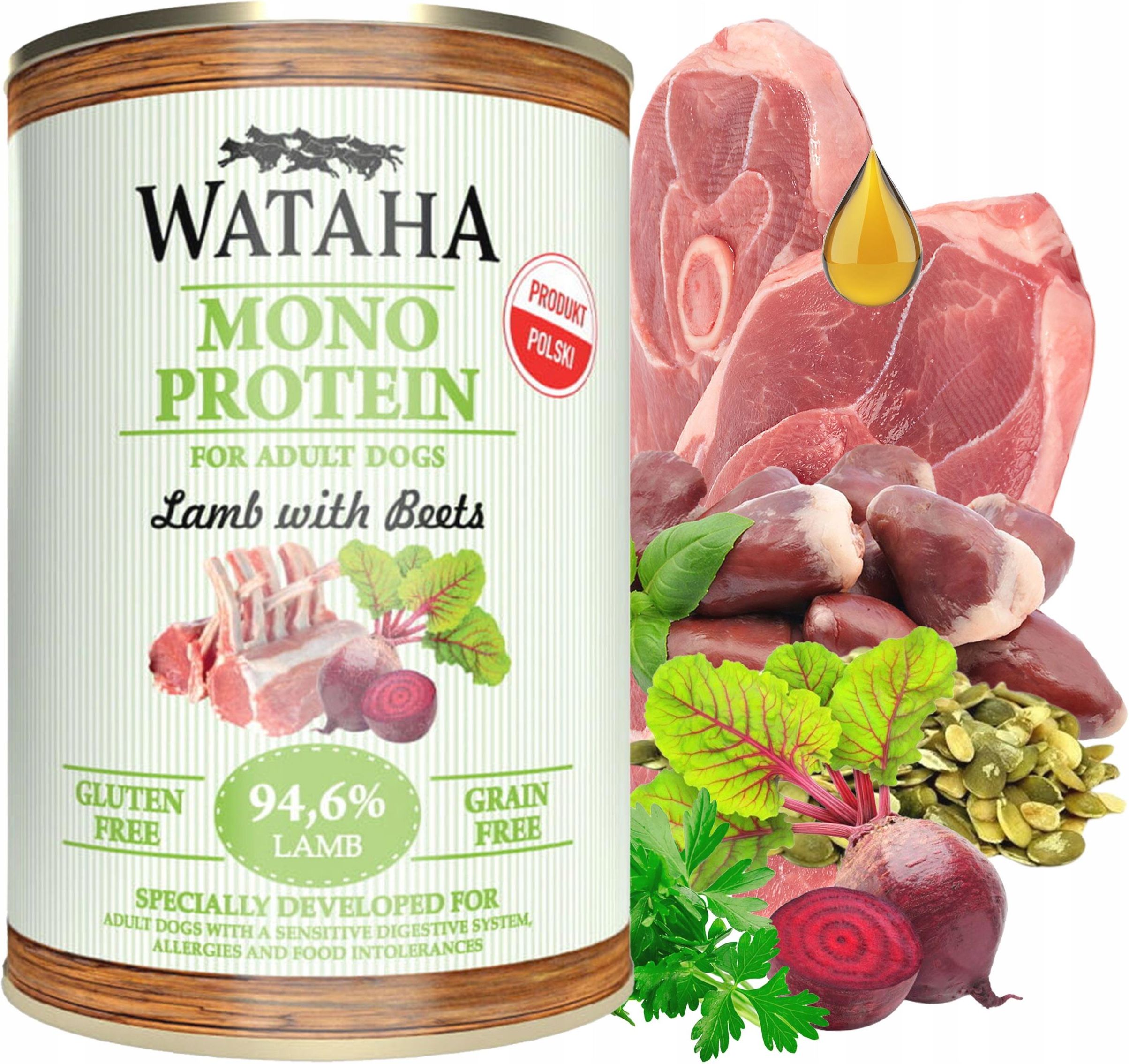 Karma Wataha Mono Protein Adult Karma Mokra Dla Psa Jagnięcina Buraki ...