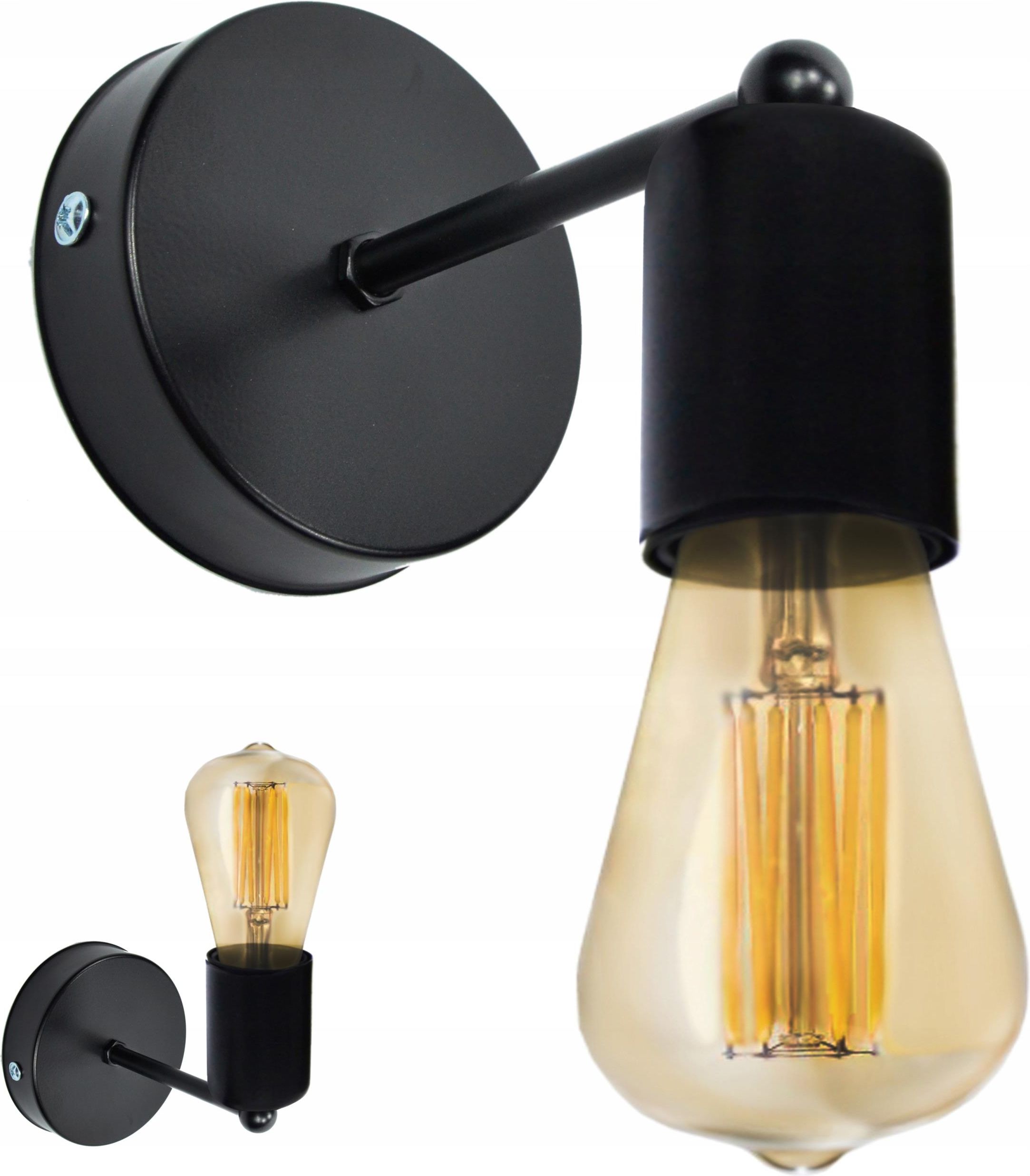 Lampa Świetlik Lampa Mzk1 Czarny Kinkiet Ściana Edison (Mzk1Cz ...