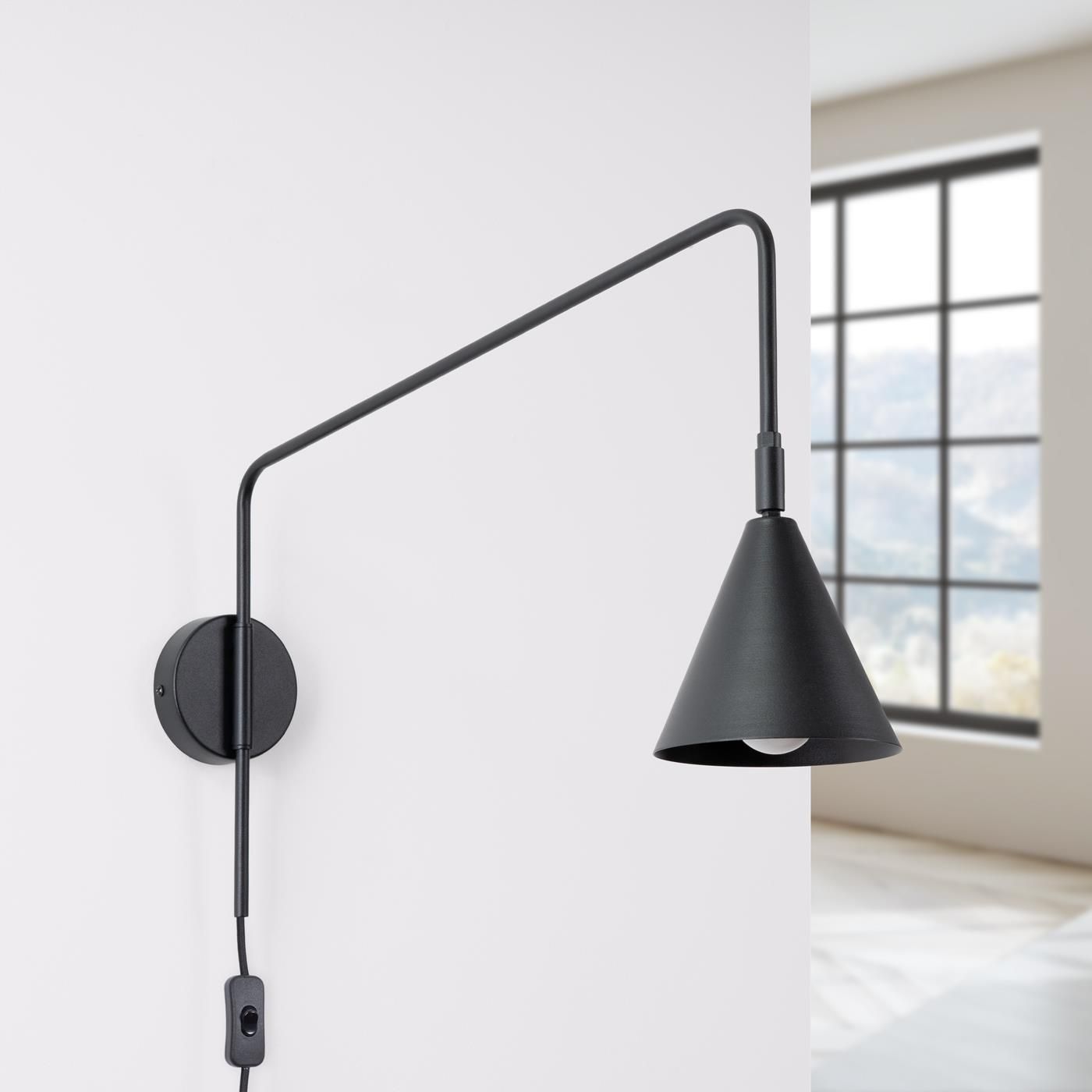 Lampa Kinkiet Fox Czarny Klasyczna Prosta Lampa Na Ramieniu Do ...