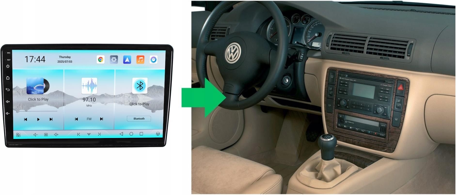 Radioodtwarzacz samochodowy Smart-Auto Radio Nawigacja Gps Volkswagen ...