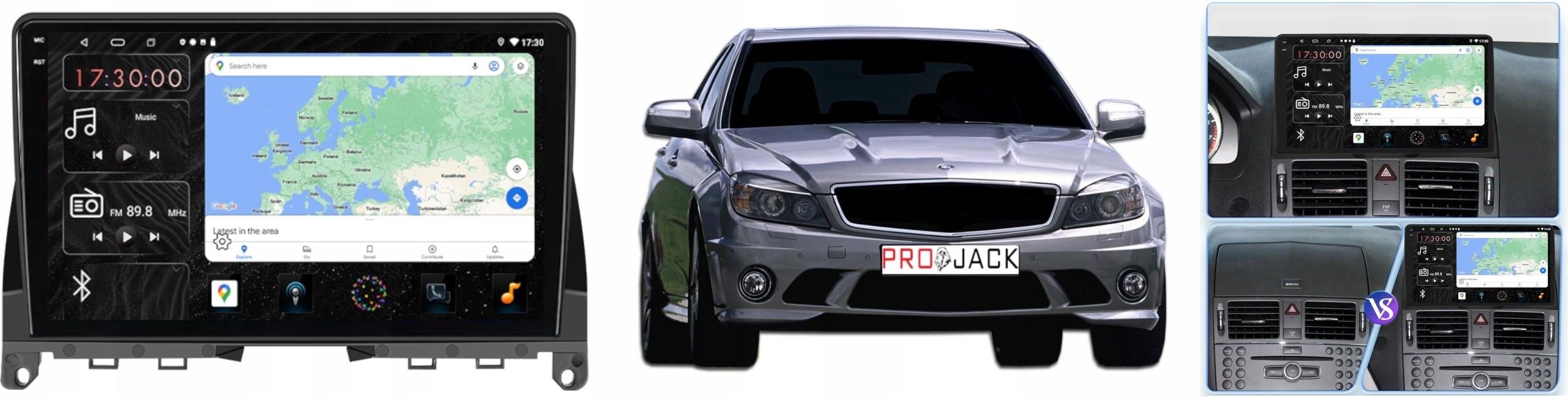 Radioodtwarzacz samochodowy Projack Radio Android Mercedes W204 2007-10 ...