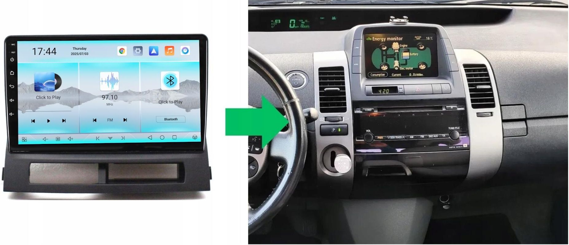 Radioodtwarzacz samochodowy Smart-Auto Radio Nawigacja Gps Toyota Prius ...