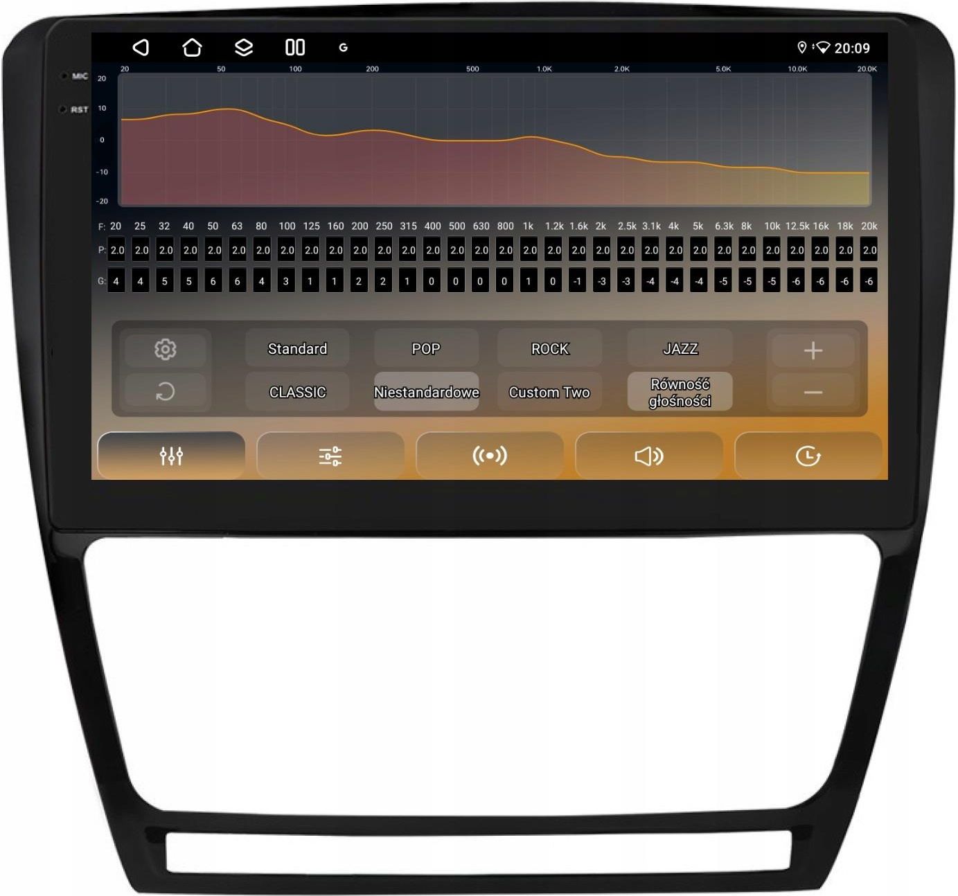 Radioodtwarzacz samochodowy Marsdev 2DIN Nawigacja Skoda Octavia 2 S662 3/32 Gb Dsp Carplay Lte ...