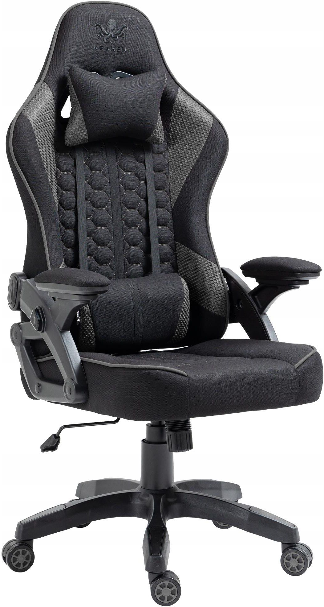Fotel dla gracza Kraken Feyton tkanina Czarno-szary - Ceny i opinie ...