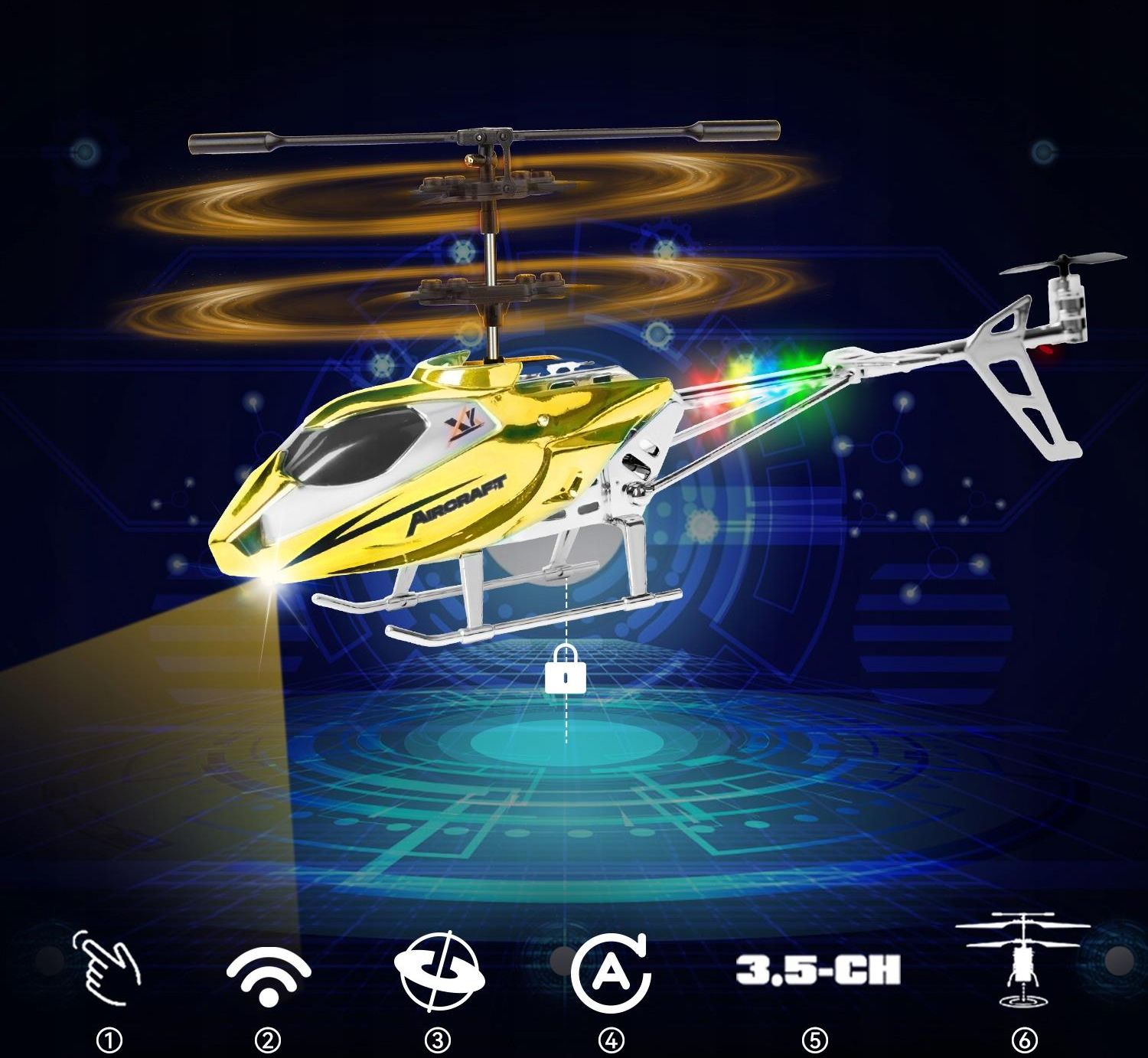 Helikopter Zdalnie Sterowany Samolot Rc Na Pilot Śmigłowiec Z Led ...