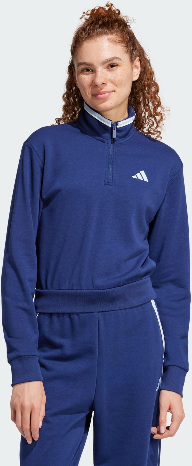 Adidas Bluza Dresowa Essentials Color Pop French Terry Crop Quarter-Zip ...