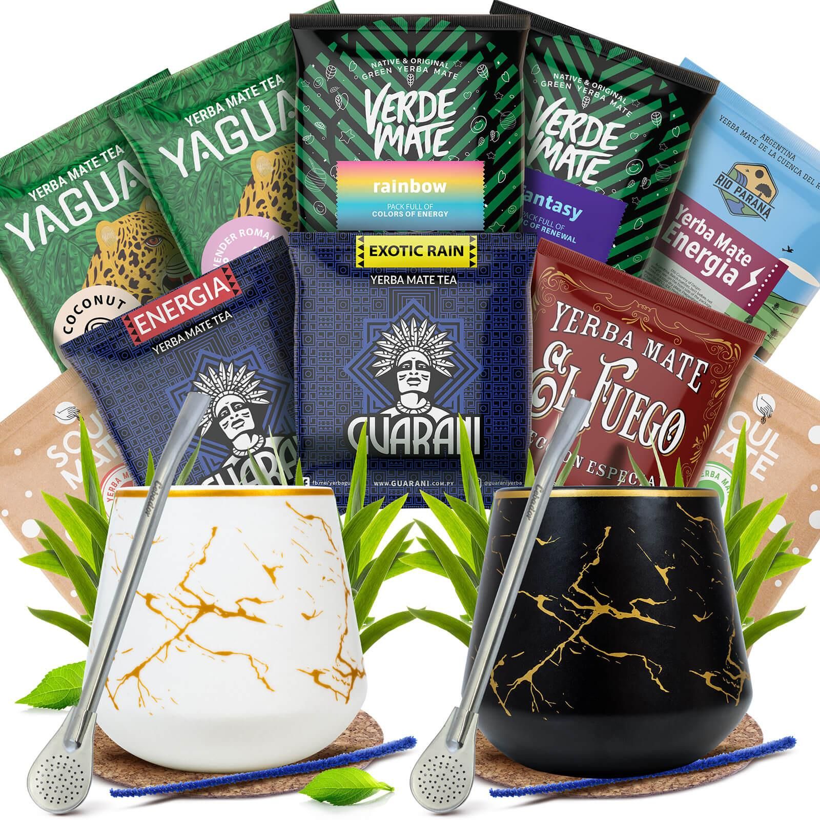 Cebador Zestaw Yerba Mate Dla Dwojga Próbki 10X50g 2X Matero + Bombilla ...