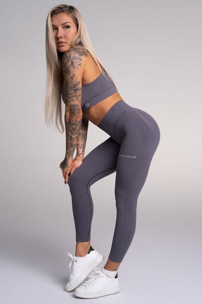 Gym Glamour Legginsy Fitness Damskie Push Up Szare - Ceny i opinie ...