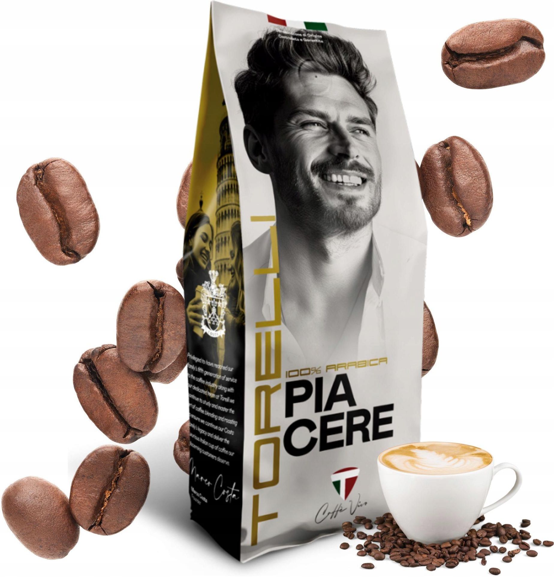Kawa Torelli Coffee Ziarnista 1kg Piacere Włoska Lekko Palona 100% ...