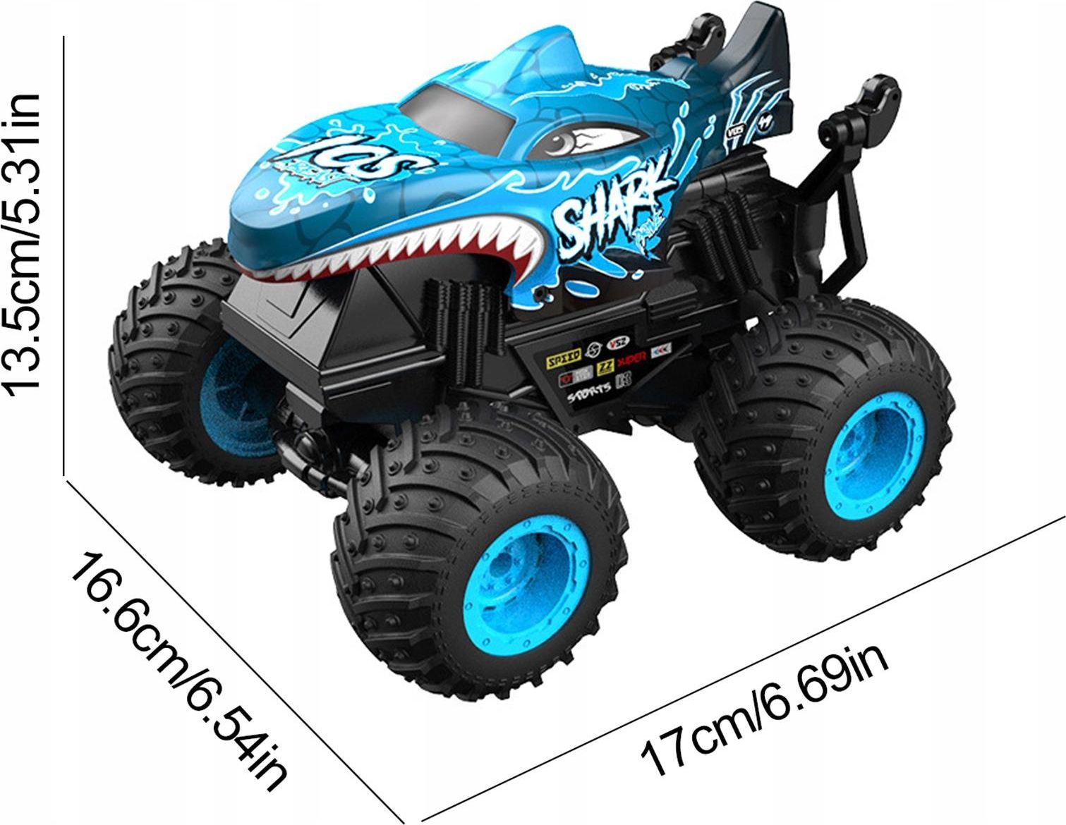 Samochód Rc Zdalnie Sterowany Dla Dzieci 2.4Ghz Monster Truck Led 360 ...