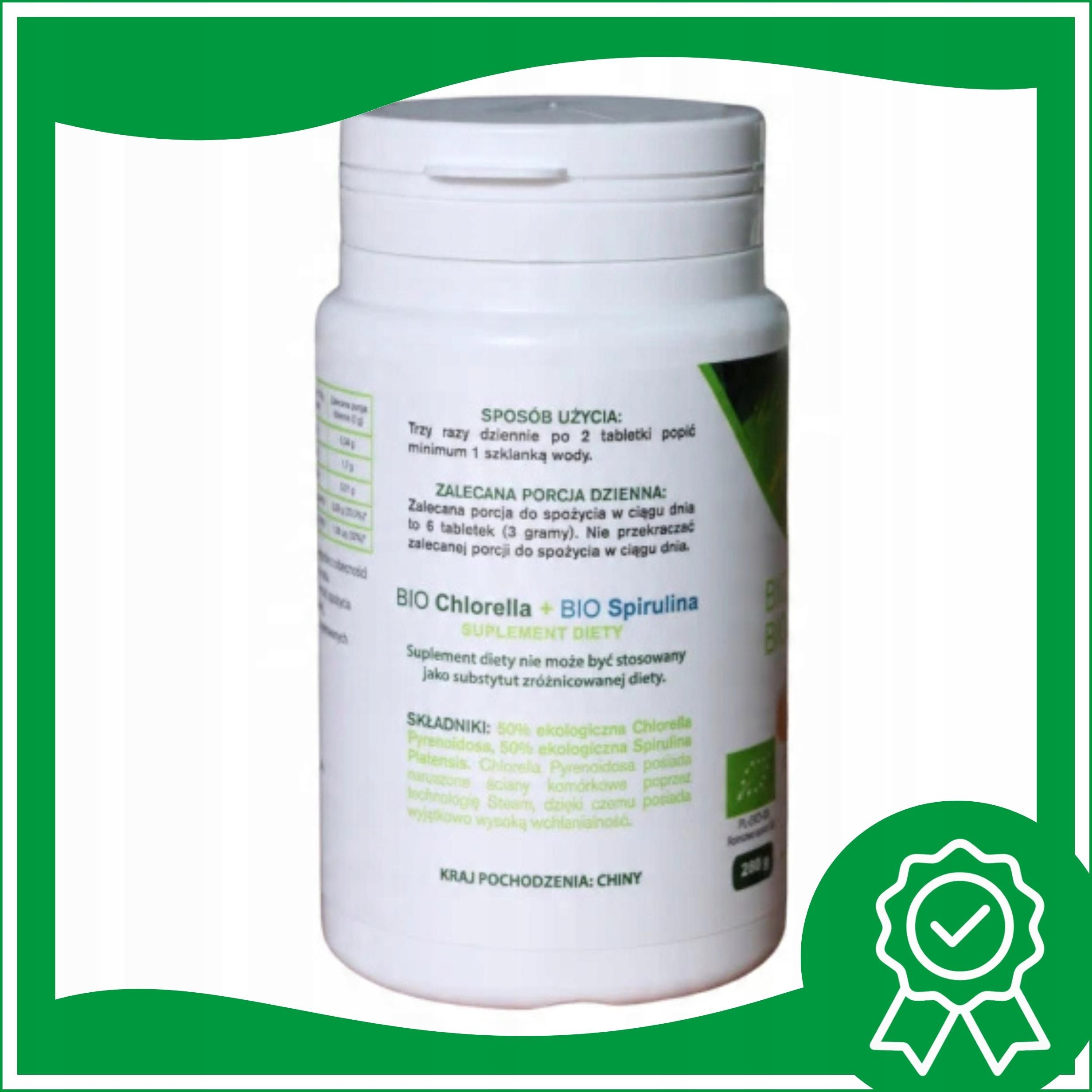 Bio Organic Foods Chlorella Spirulina Bio 560 tabl. - Opinie i ceny na ...