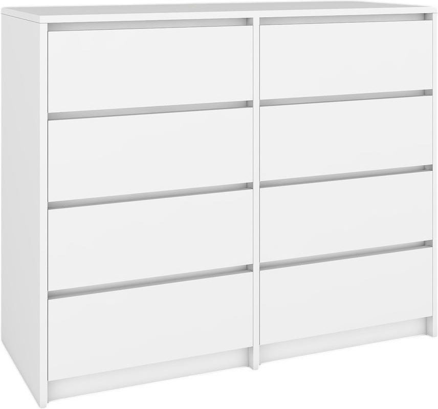 Pojemna I Nowoczesna Komoda 8 Szuflad 120Cm Biel Alaska 120X98,2X43Cm ...