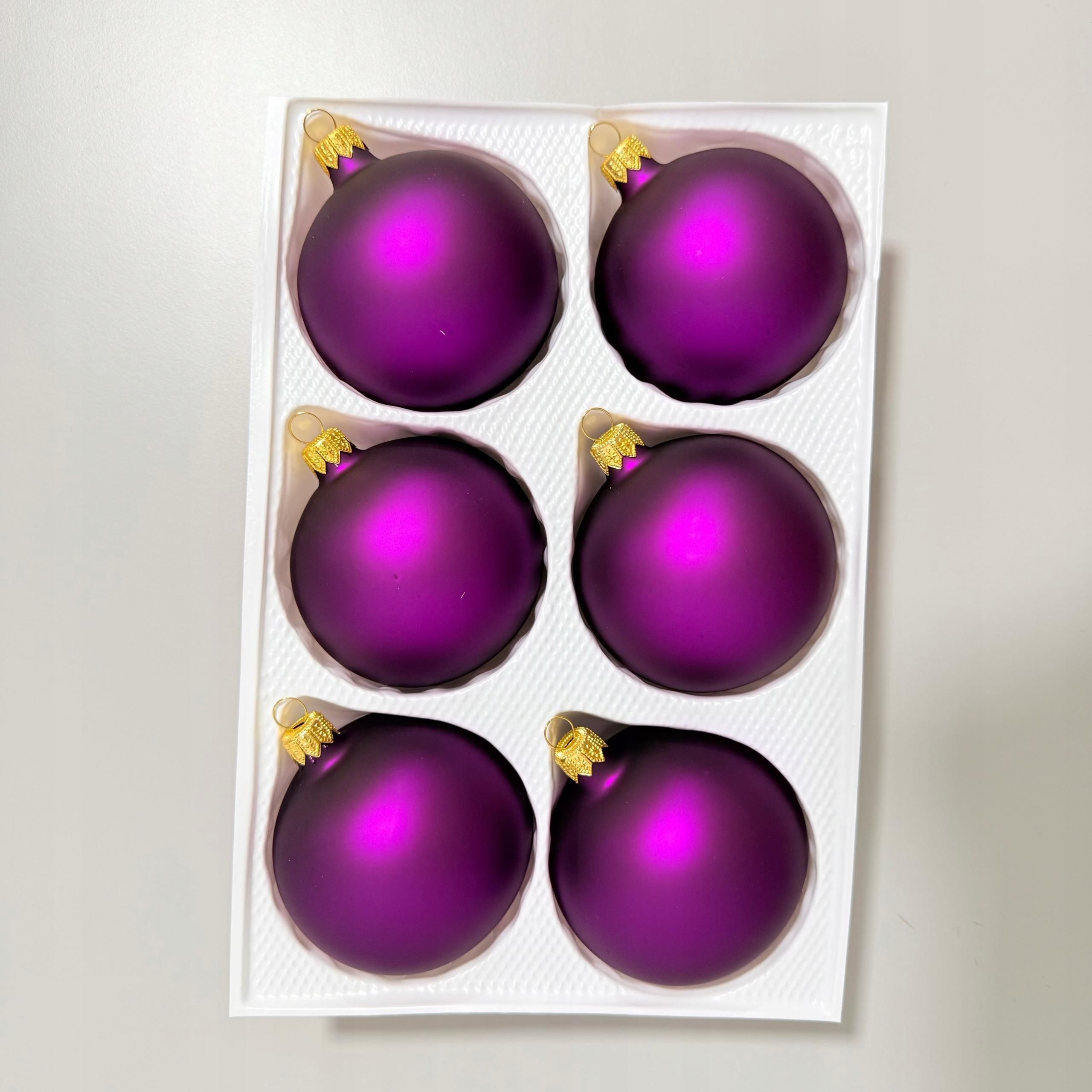 Inspiruj Purpurowe Szklane Bombki Kpl 6Szt. Bańki Fioletowe Polskie Na ...
