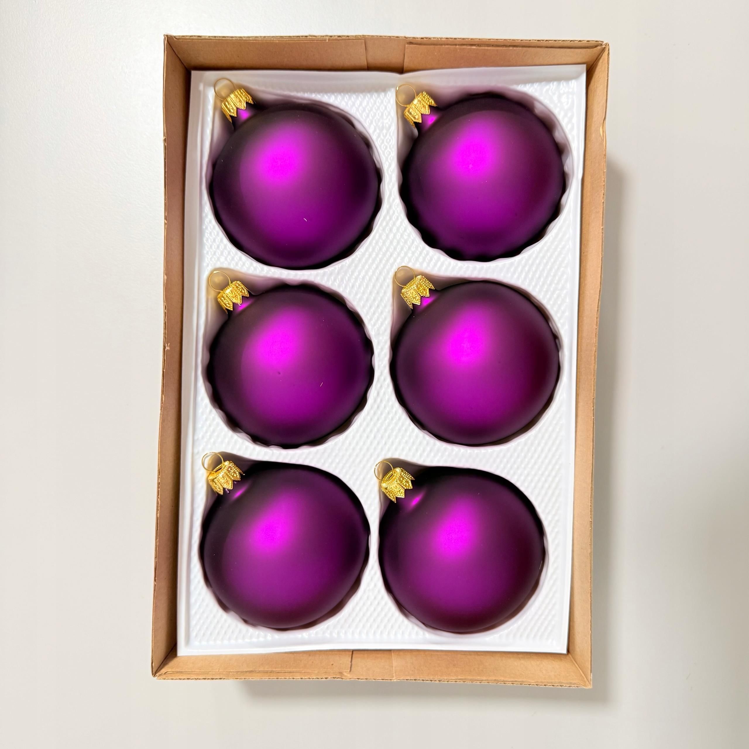 Inspiruj Purpurowe Szklane Bombki Kpl 6Szt. Bańki Fioletowe Polskie Na ...