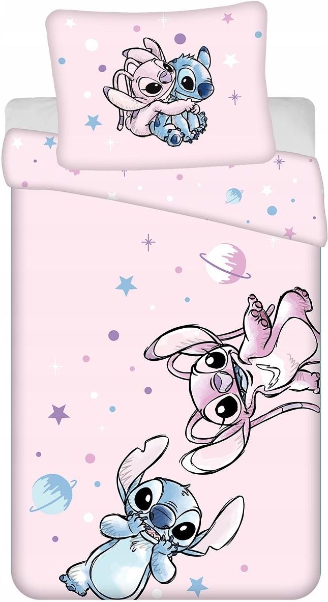 Jerry Fabrics Pościel 140X200 Lilo I Stitch Universe Różowa Poszewka ...