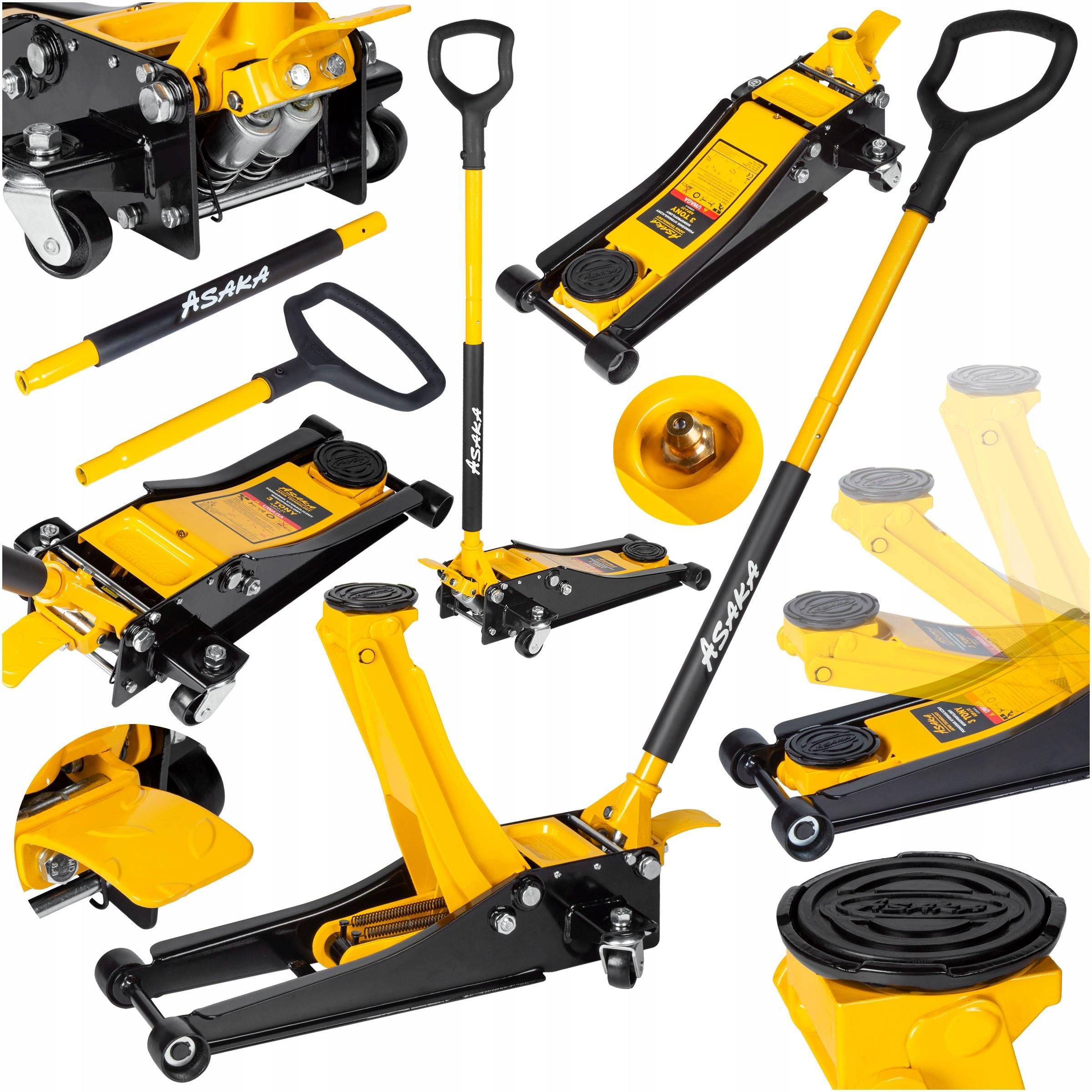 Asaka Podnośnik Samochodowy Hydrauliczny Żaba 3T Lewarek Niskoprofilowy ...
