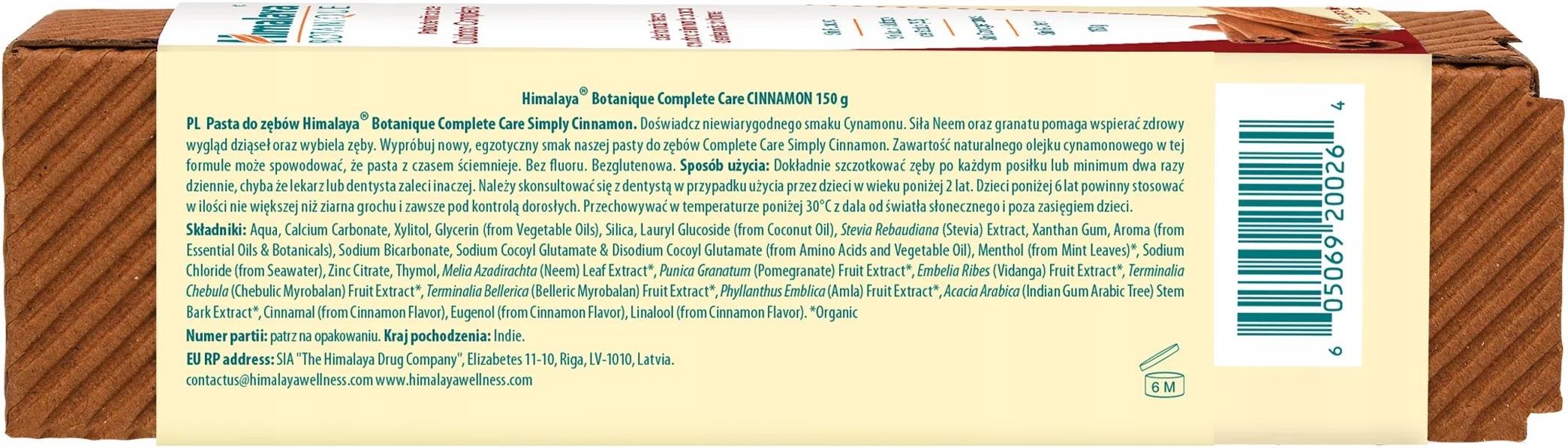 Himalaya Botanique Complete Care Pasta Do Zębów O Smaku Cynamonu 150 ...