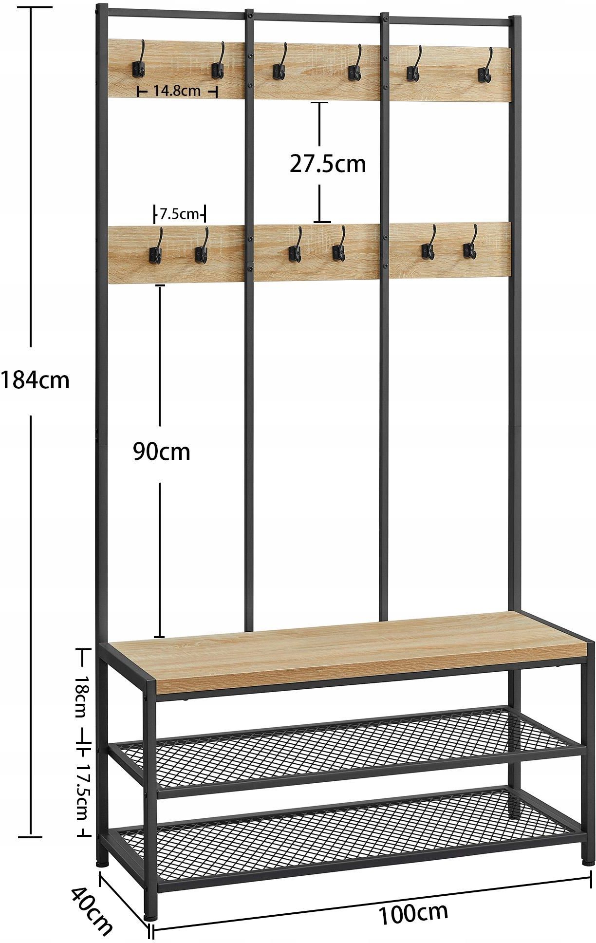 Mufart Wieszak na Ubrania Stojak Szafka na Buty Siedzisko Do Korytarza ...