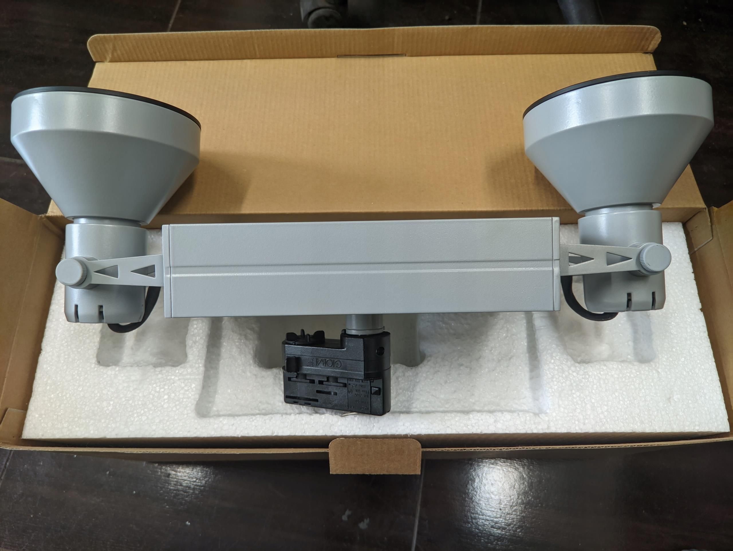 Lampa Sufitowa Kinkiet Podwójny Spot Ruchomy Reflektor Szara G12 Cdm-T ...