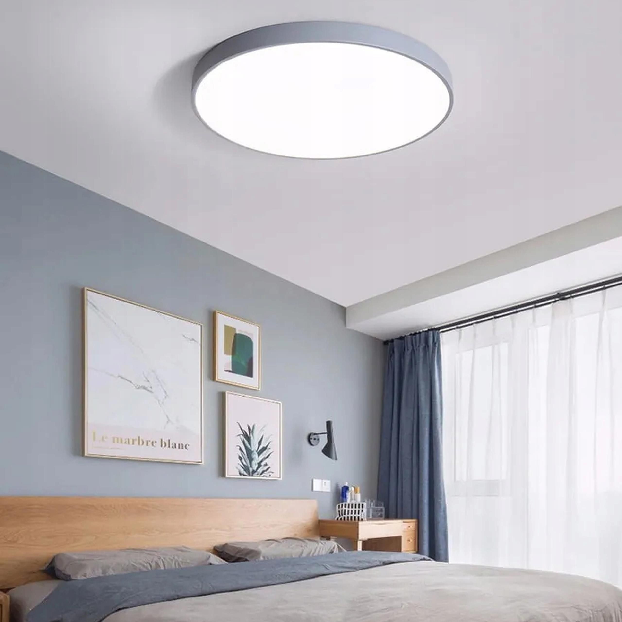 Standheiz Lampa Sufitowa Szara Klasyczna Plafon Led 60 CM Pilot 3 ...