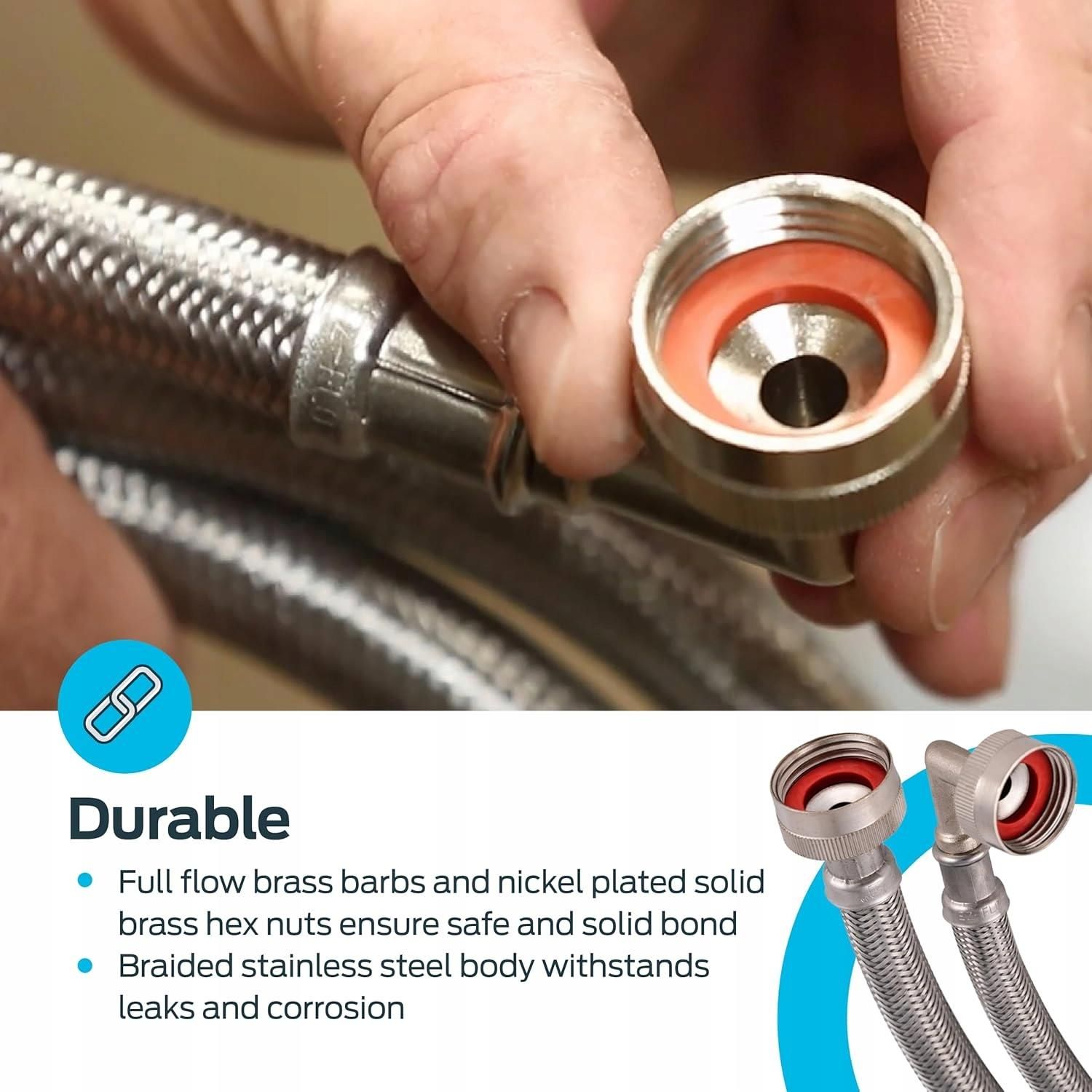 Złącze Węża Pralki Eastman 6 Stóp Z Kolankiem 3 4 Cala Fht X 3 4 Cala ...