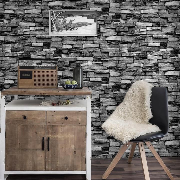 Nela-Styl Samoprzylepna Tapeta Kamień 3D Imitacja Kamienia 45cmx10m ...